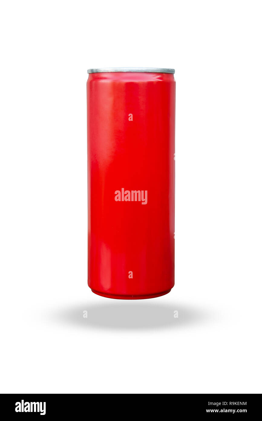Red slim can isolated on white background with clipping path Stock ...