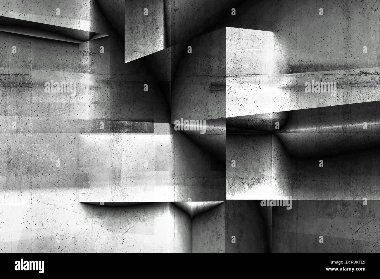 Abstract geometric concrete background pattern with double exposure ...