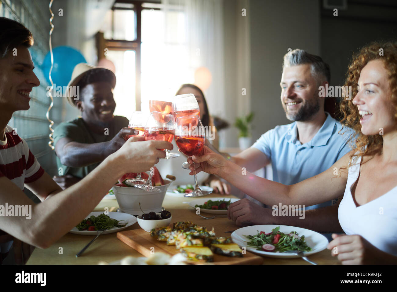 Birthday party happy woman toast hi-res stock photography and images ...