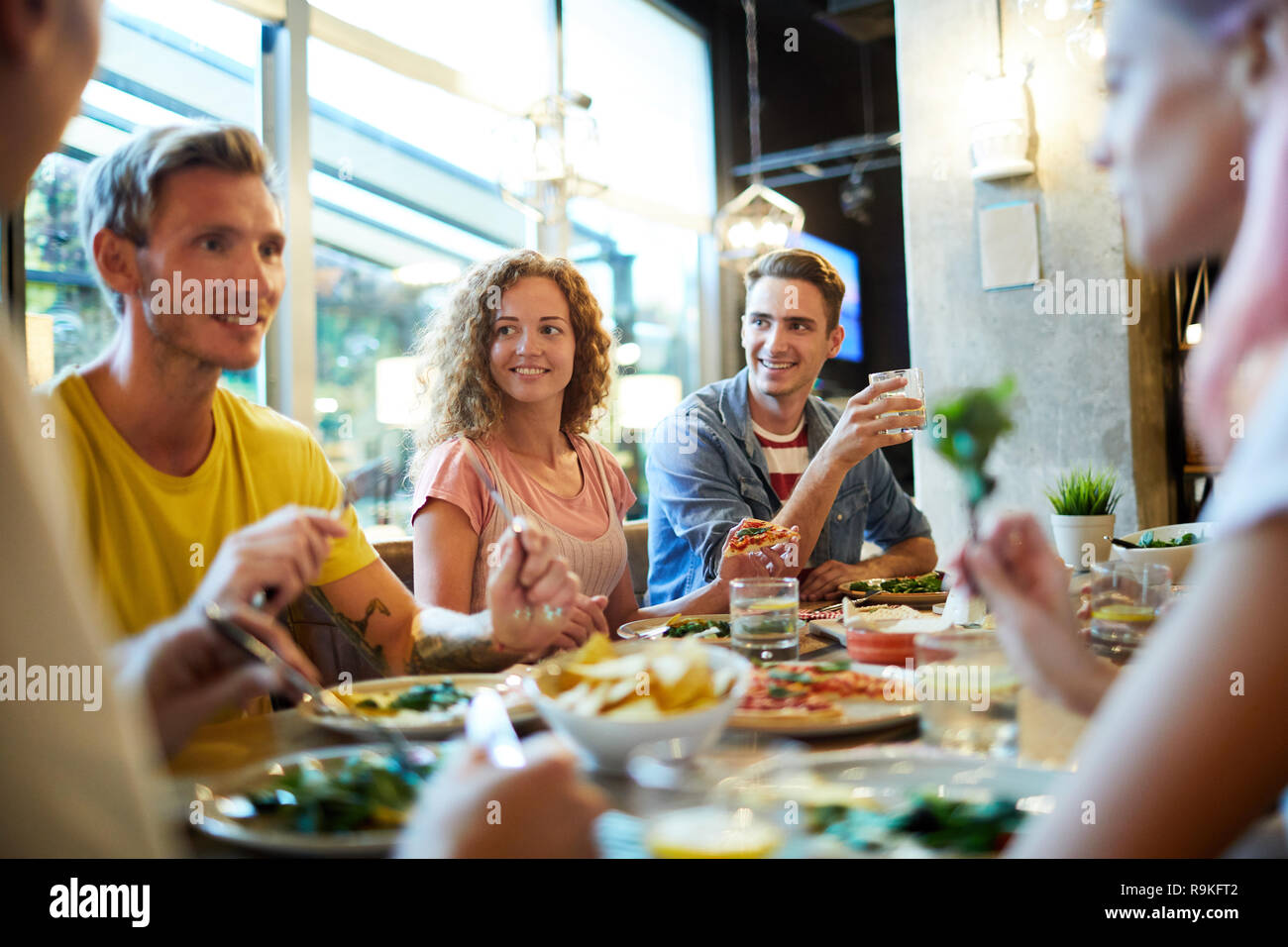 Eating in restaurant Stock Photo - Alamy