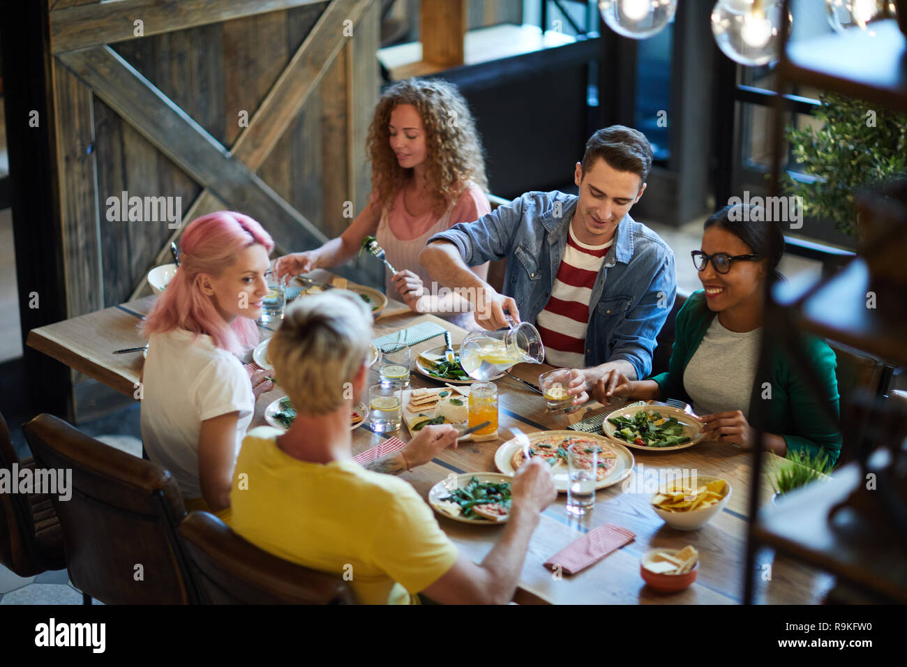 Dinner time in cafe Stock Photo - Alamy