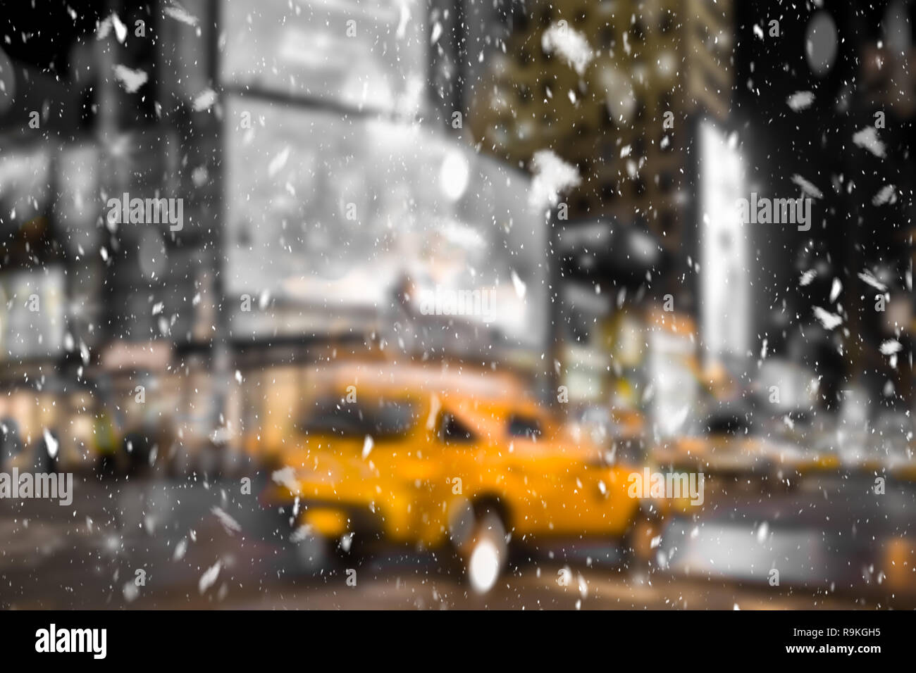 New york snowy street at night hi-res stock photography and images - Alamy