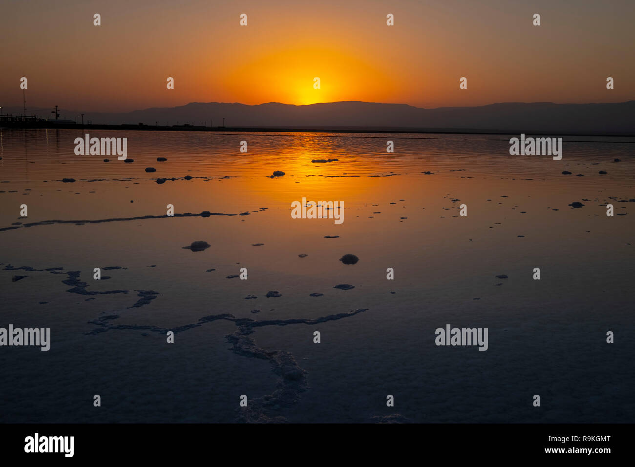 Sun set over the Dead Sea, Israel Stock Photo - Alamy