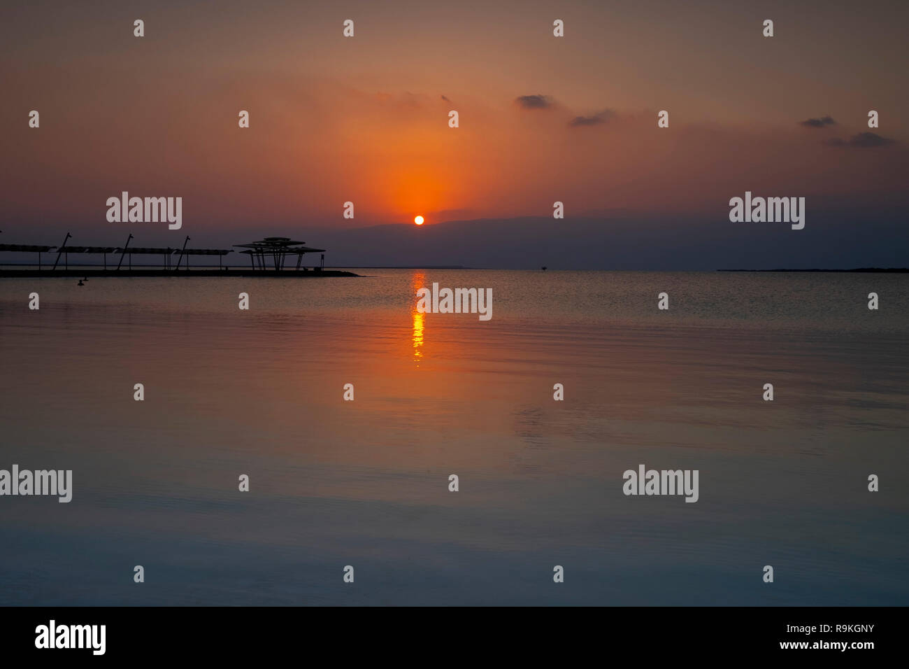 Sun set over the Dead Sea, Israel Stock Photo - Alamy