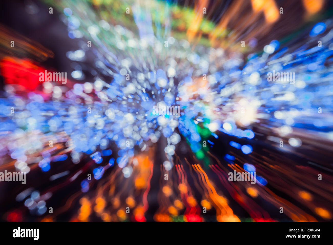 Abstract light explosion effect background. Long exposure photograph of ...