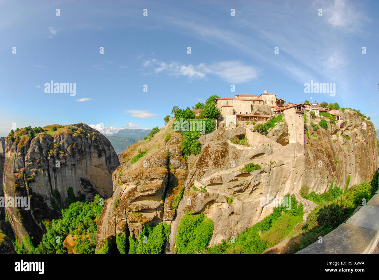 Spectacular Meteora rock formations and monasteries, Meteora, Plain of ...
