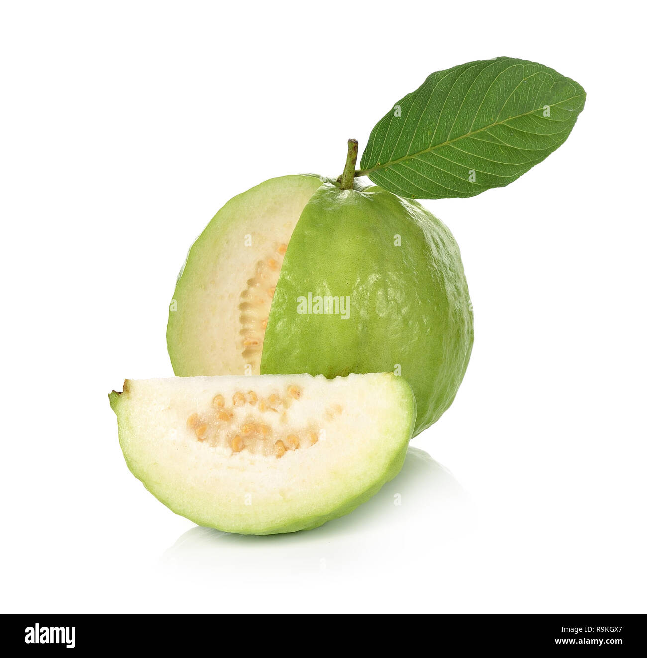 Guava on white background Stock Photo - Alamy