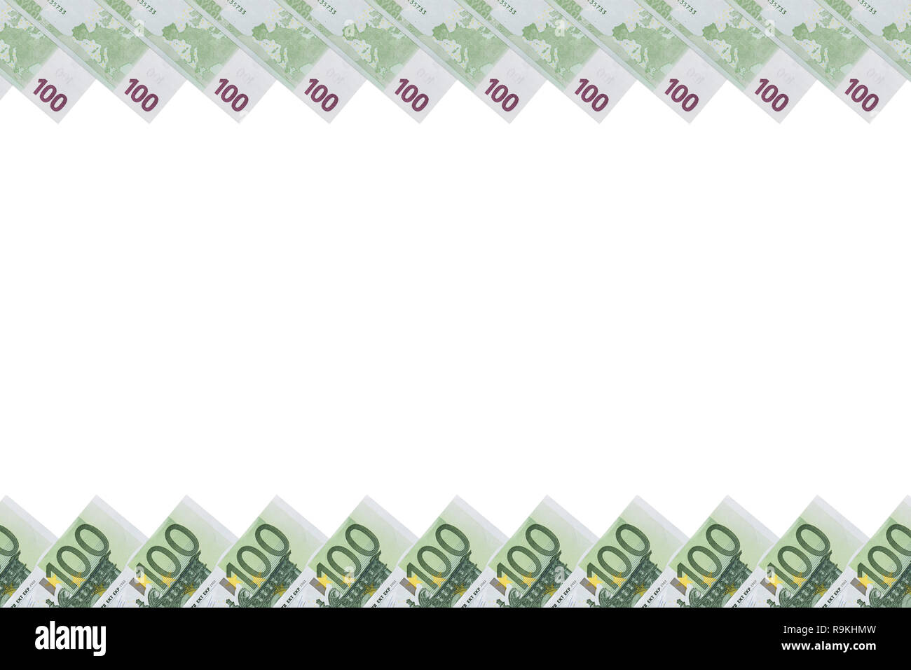 one hundred Euro Notes photo frame. Money frame of Euro banknotes ...
