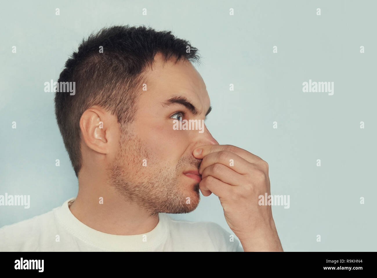 Plugging nose hi-res stock photography and images - Alamy