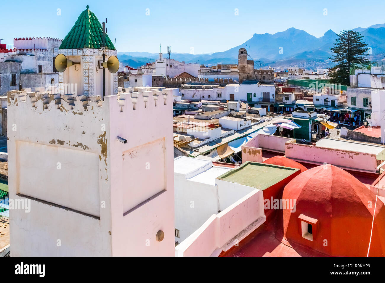 Beautiful view of white color medina o the Tetouan city, Morocco in ...