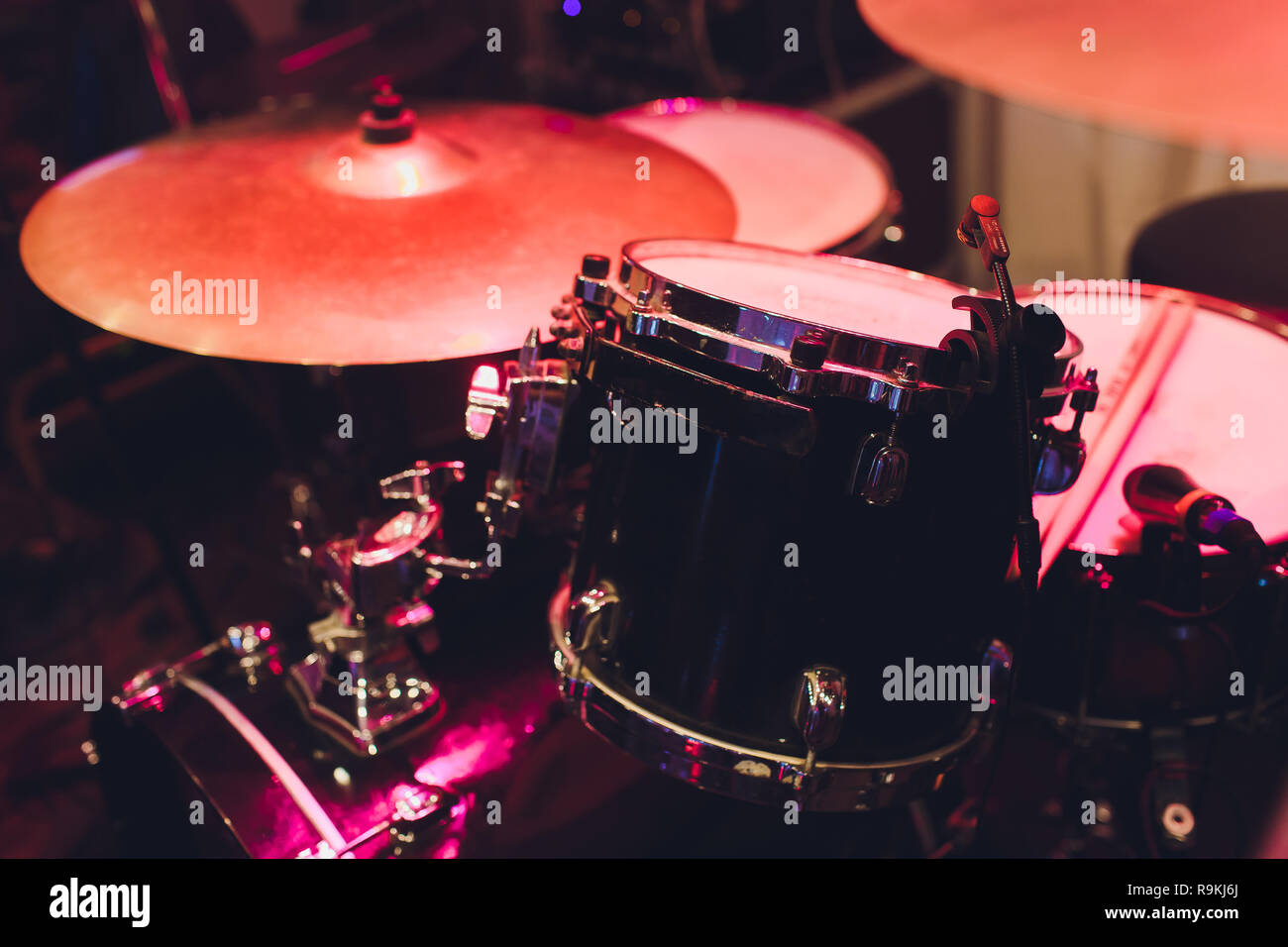 Musical instruments in concert,drum in the stage Stock Photo - Alamy