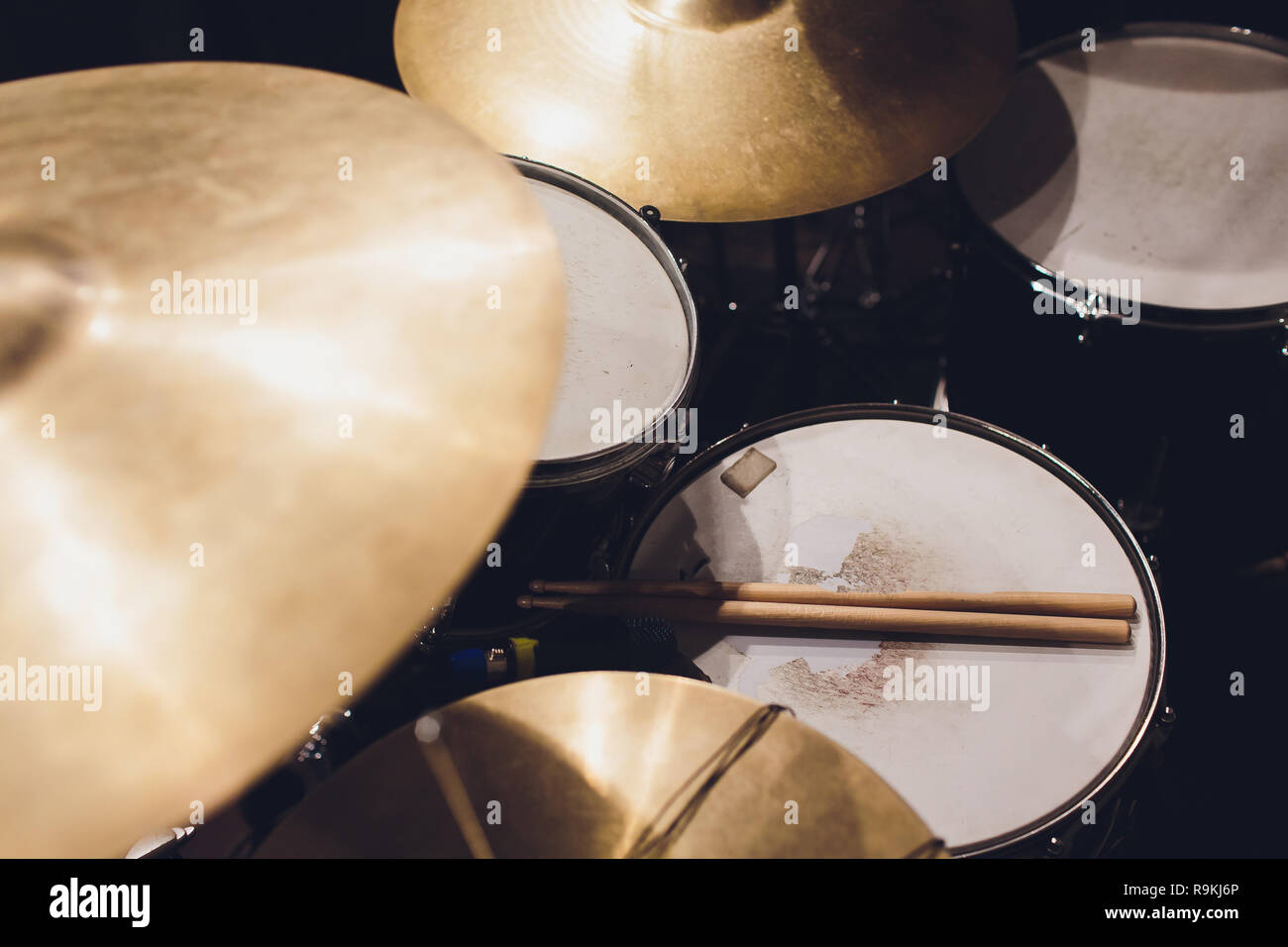 Musical instruments in concert,drum in the stage Stock Photo - Alamy