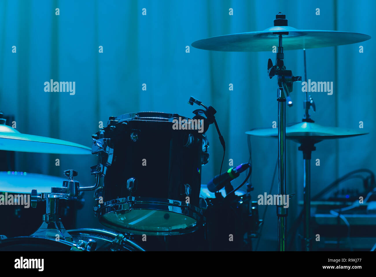 Musical instruments in concert,drum in the stage Stock Photo - Alamy