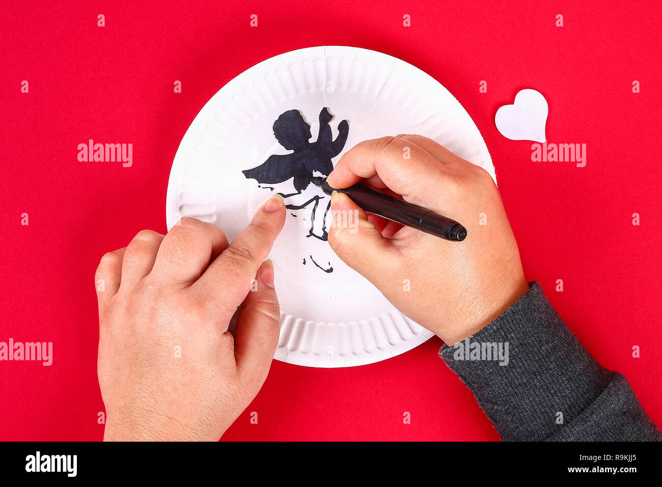 Diy Fairy Jar on red background. Gift ideas, decor February 14, St ...