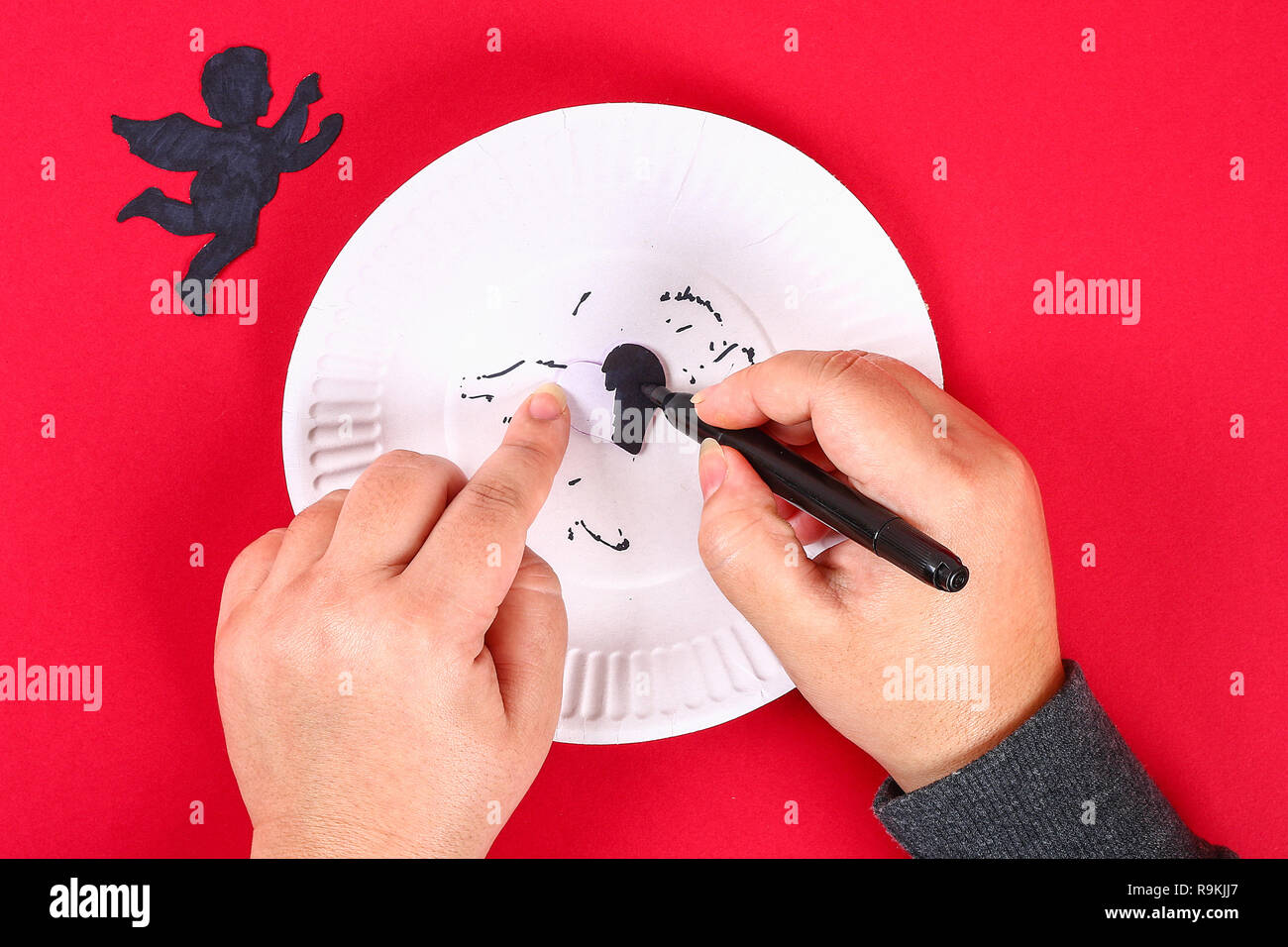 Diy Fairy Jar on red background. Gift ideas, decor February 14, St ...