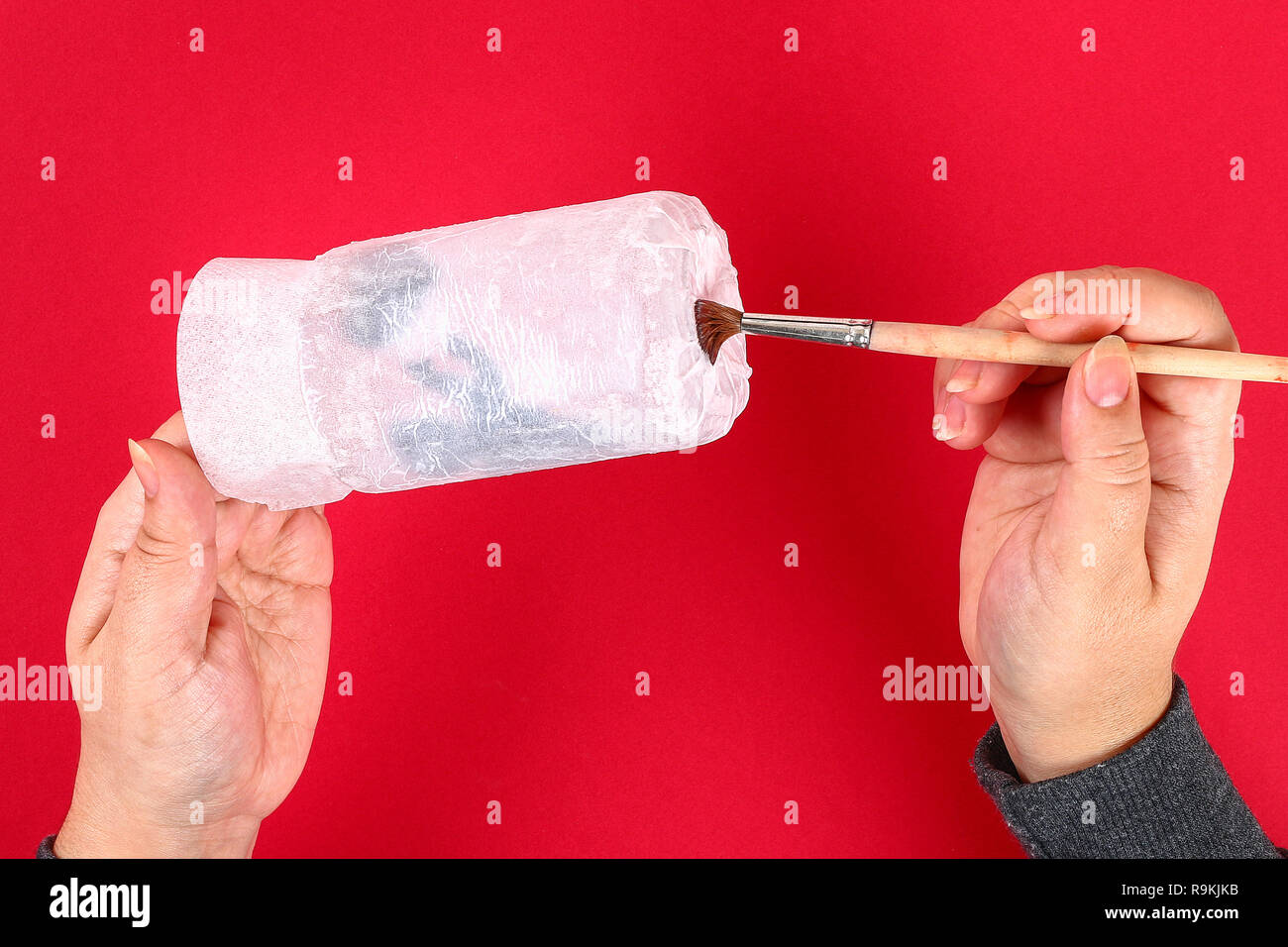 Diy Fairy Jar on red background. Gift ideas, decor February 14, St ...