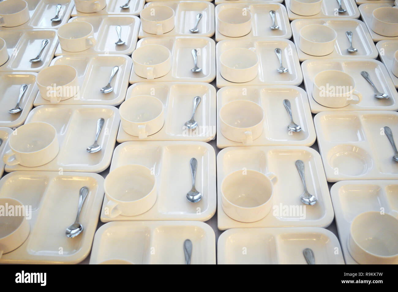 New coffee cup empty background / little coffee cup with teaspoon on ...