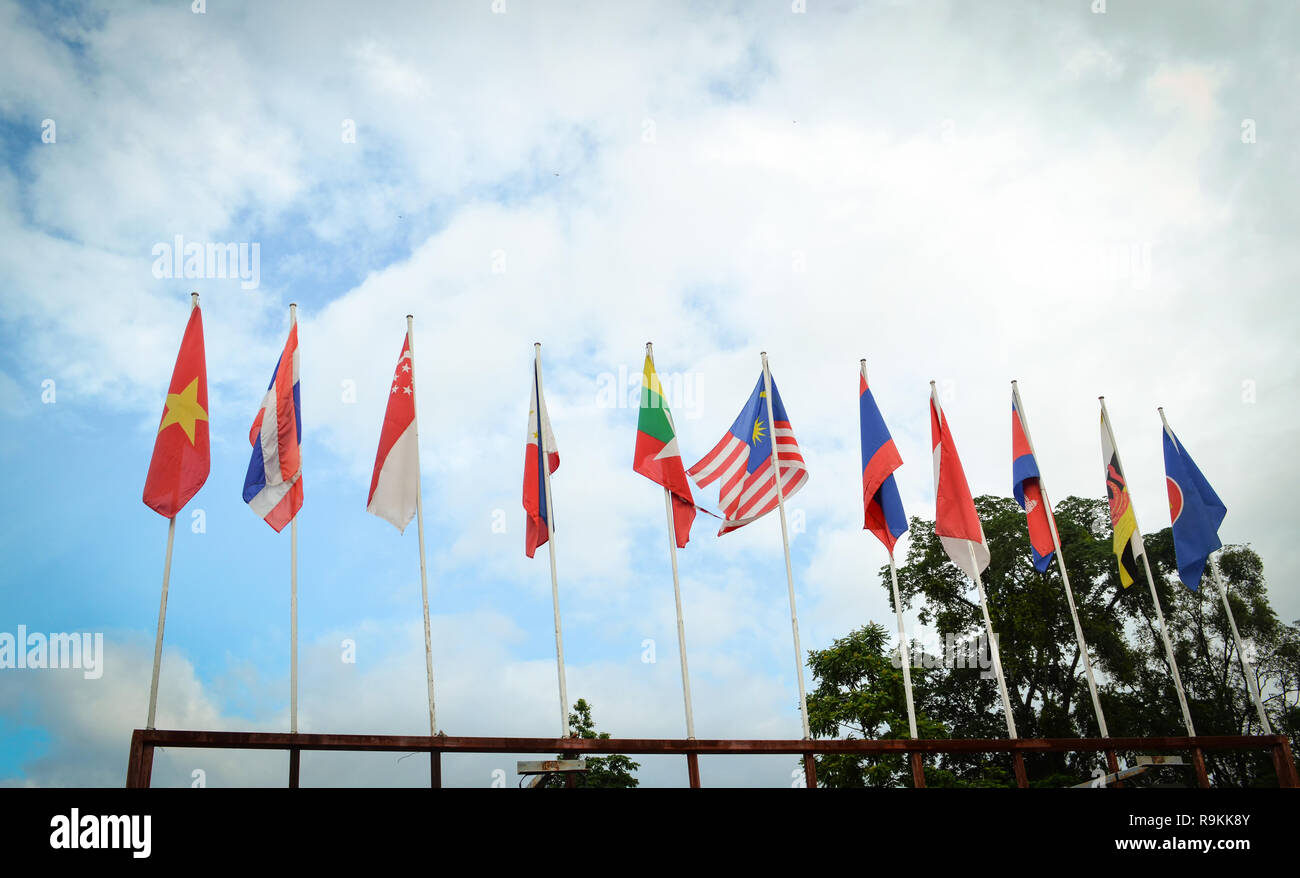 Asean member national flags hi-res stock photography and images - Alamy