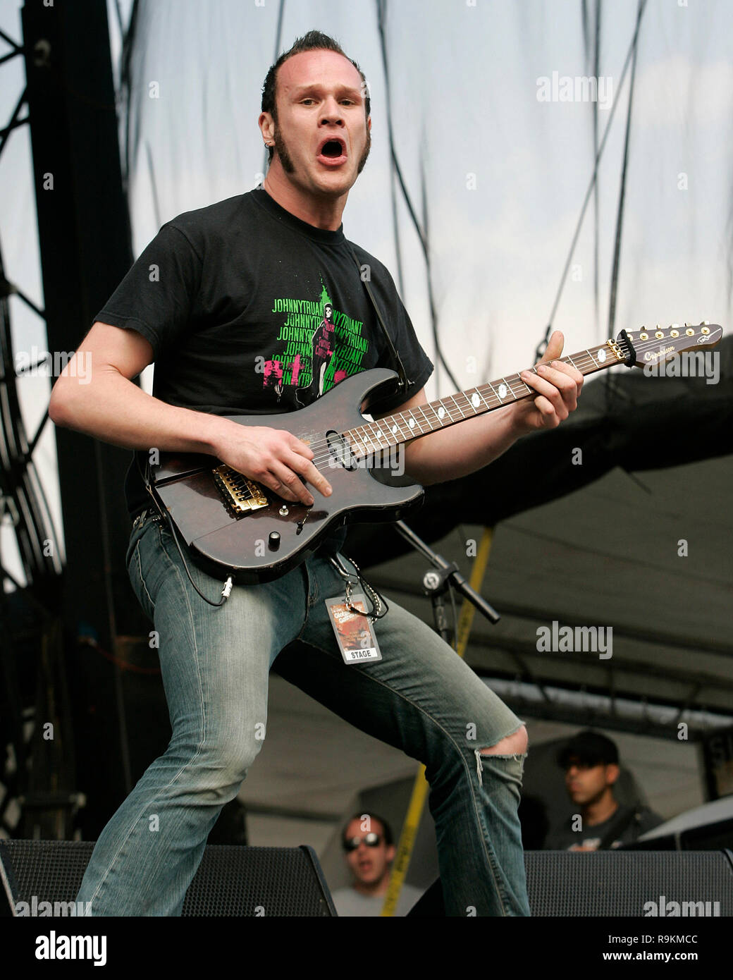 Adam Dutkiewitz with Killswitch Engage performs in concert at the ...