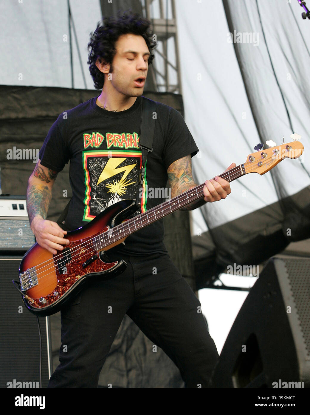 Joe Principe with Rise Against performs in concert at the Global ...