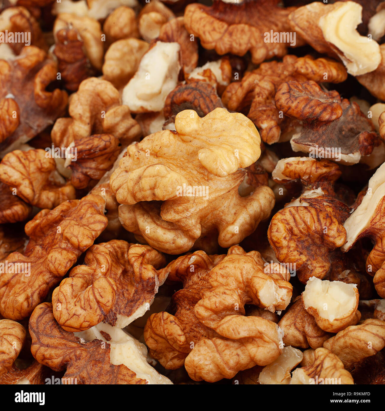 Brown walnut nut closeup detail horizontal background Stock Photo - Alamy