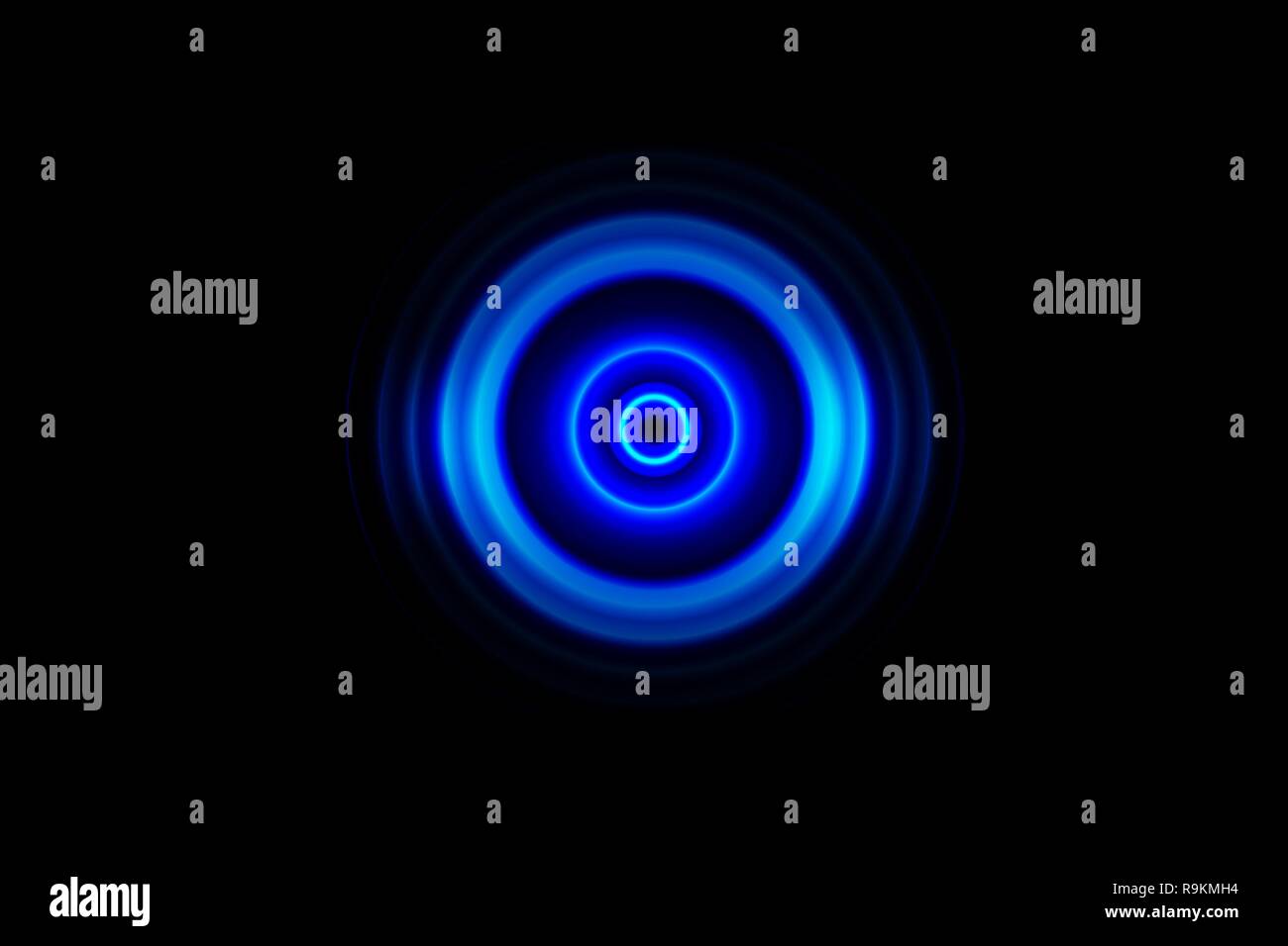 Abstract dark blue ring with sound waves oscillating background Stock ...