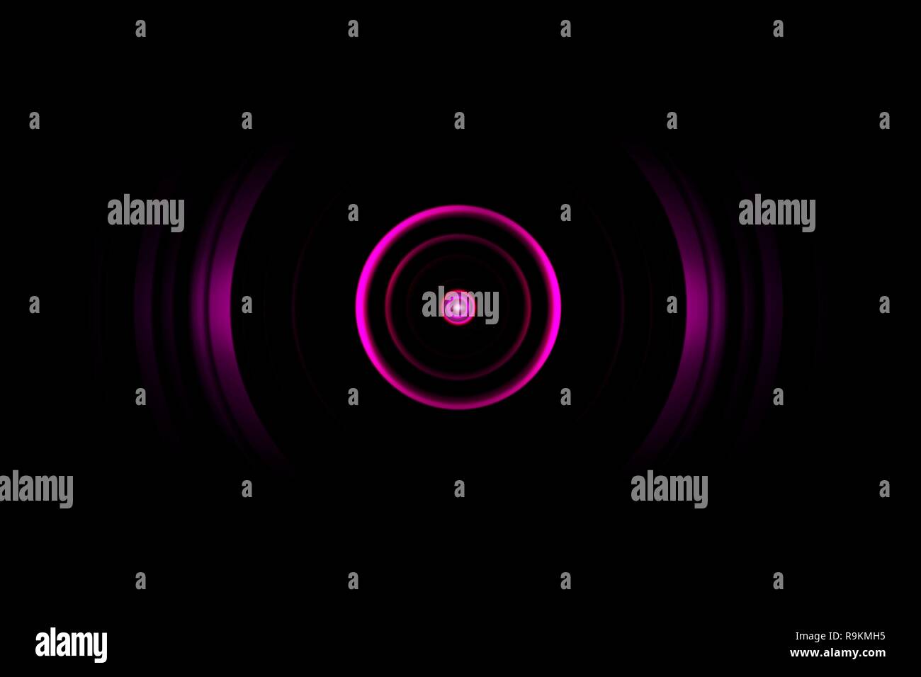 Abstract dark ping ring with sound waves oscillating background Stock ...