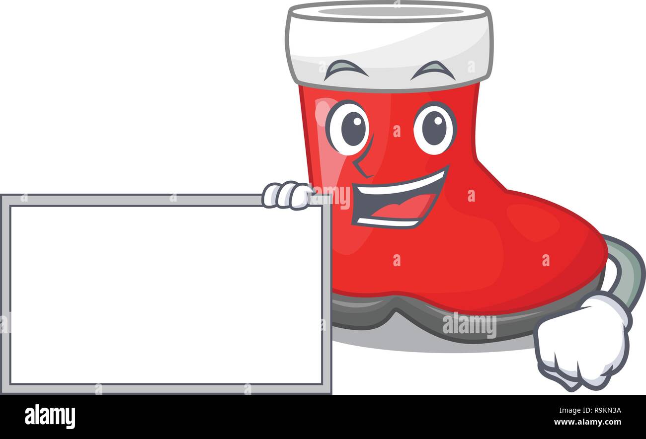 With board christmas santa boots with shape cartoon Stock Vector Image ...