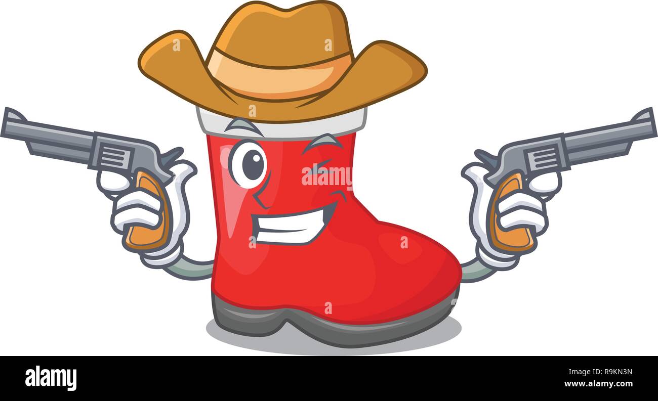 Cowboy christmas santa boots with shape cartoon Stock Vector Image ...