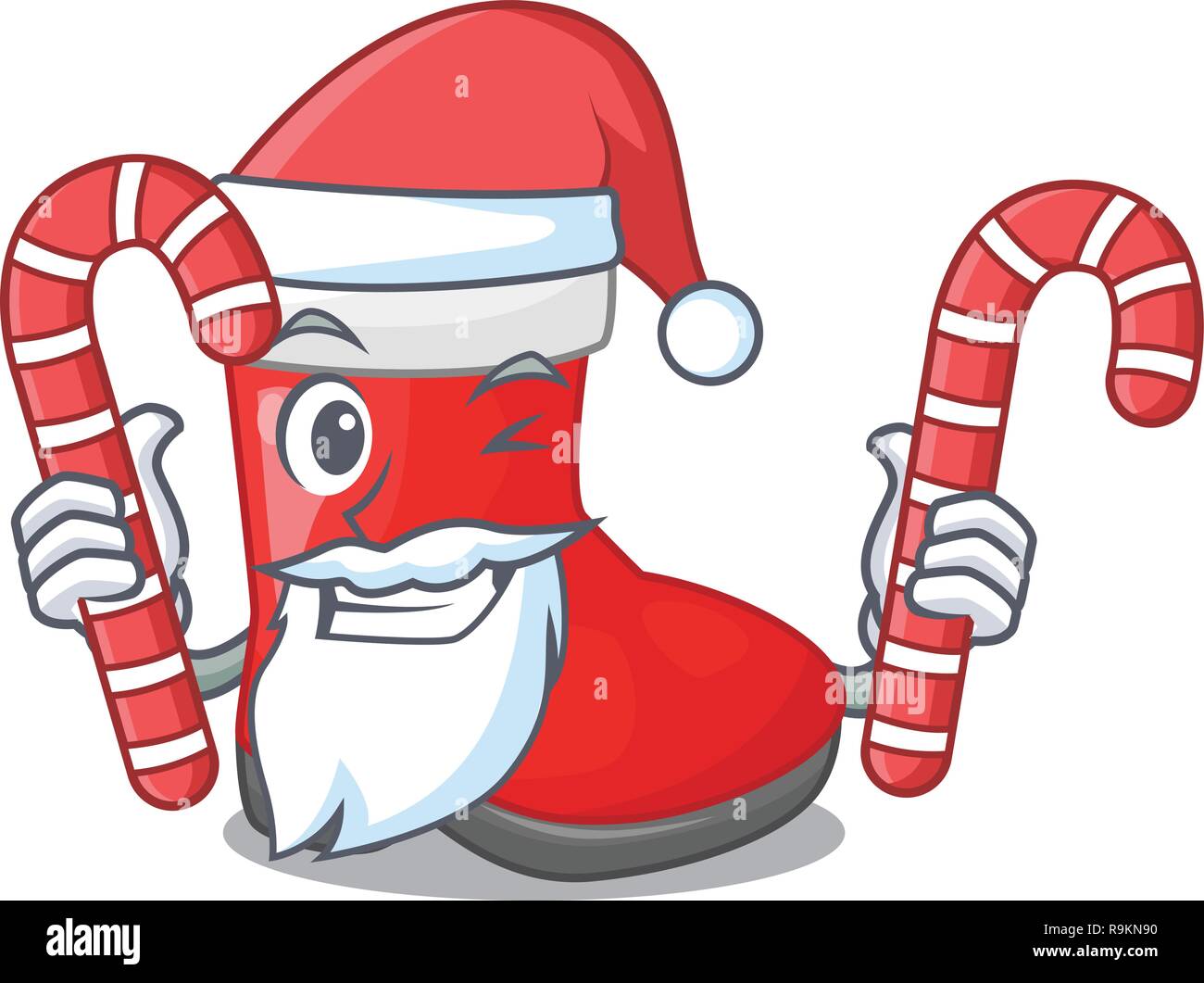 Santa with candy santa boots in shape a cartoon Stock Vector Image ...