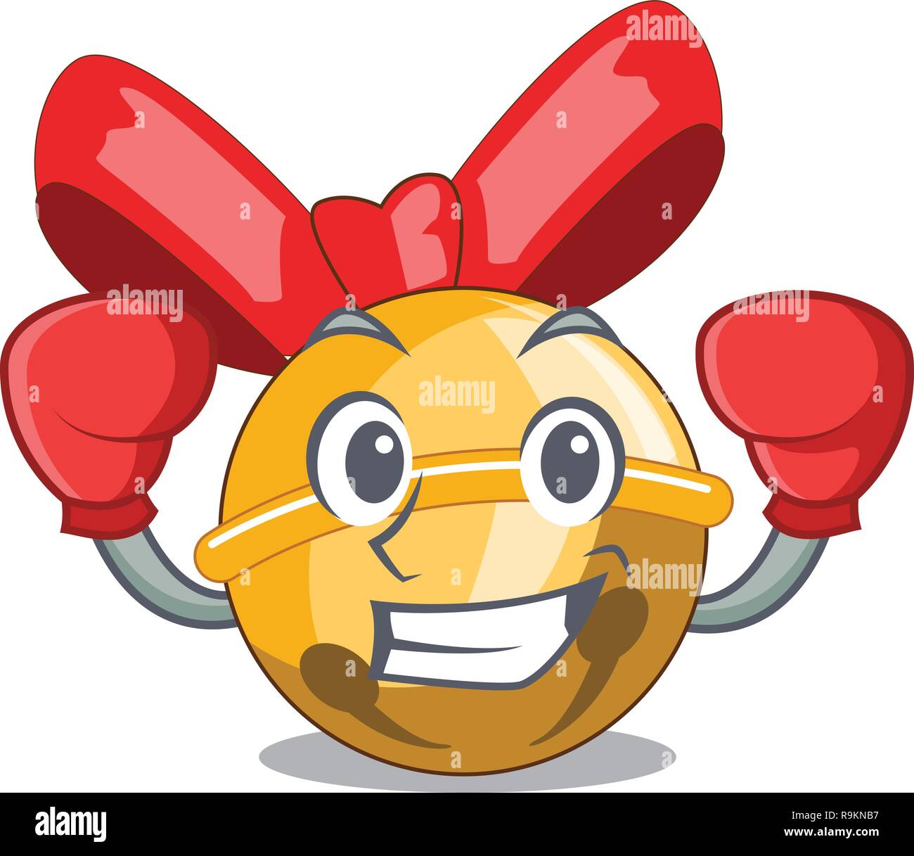 Boxing jingle bells christmas isolated on mascot Stock Vector Image ...