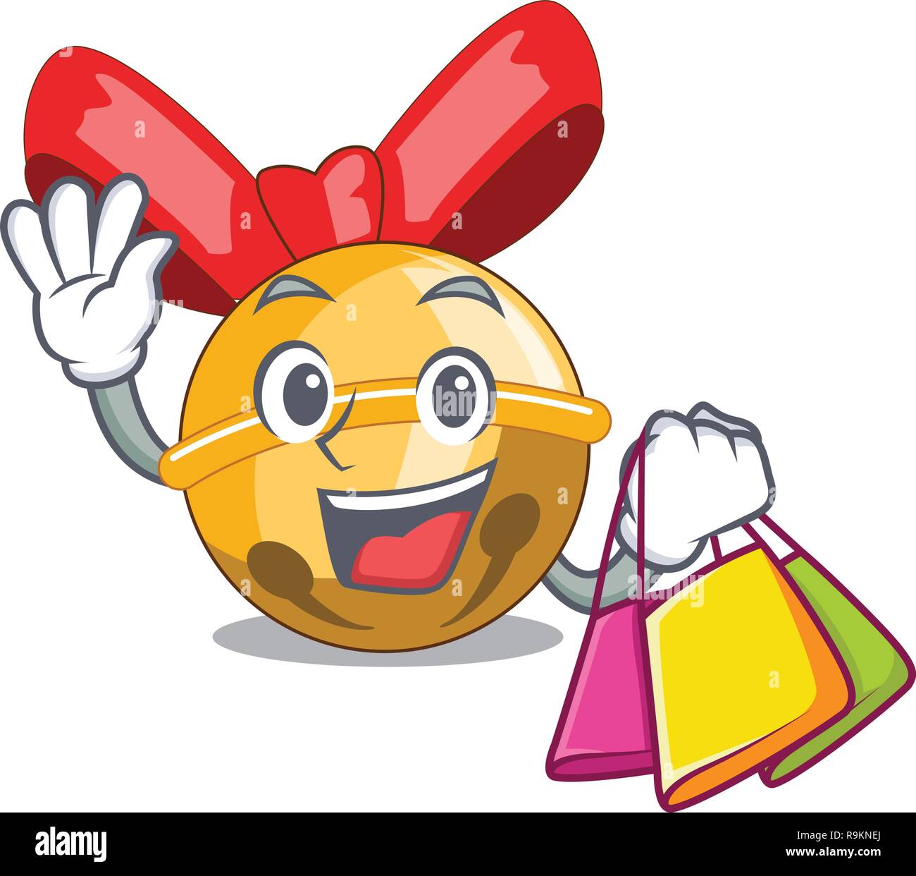 Shopping christmas decoration in bell balls cartoon Stock Vector Image ...