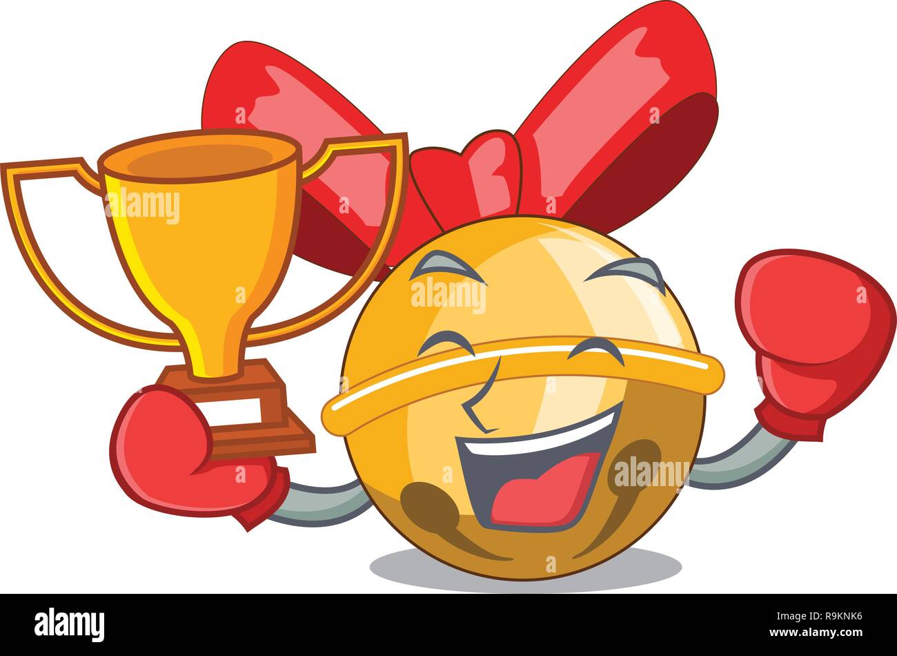 Boxing winner christmas jinggel bell balls with cartoon Stock Vector ...
