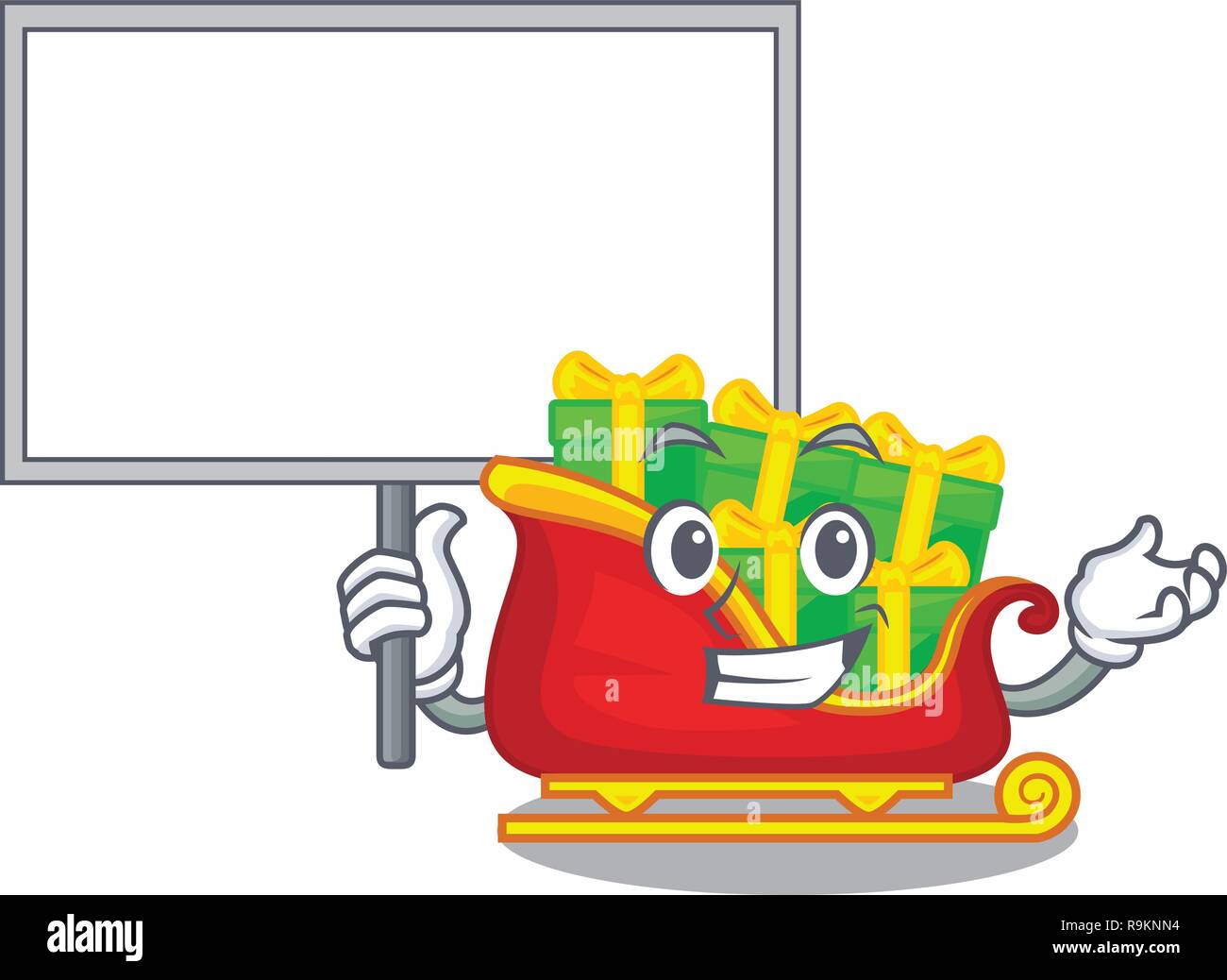 Bring board santa sleigh with piles presents cartoon Stock Vector Image ...