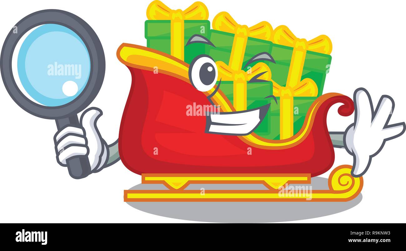 Detective santa claus sleigh in shape cartoon Stock Vector Image & Art ...