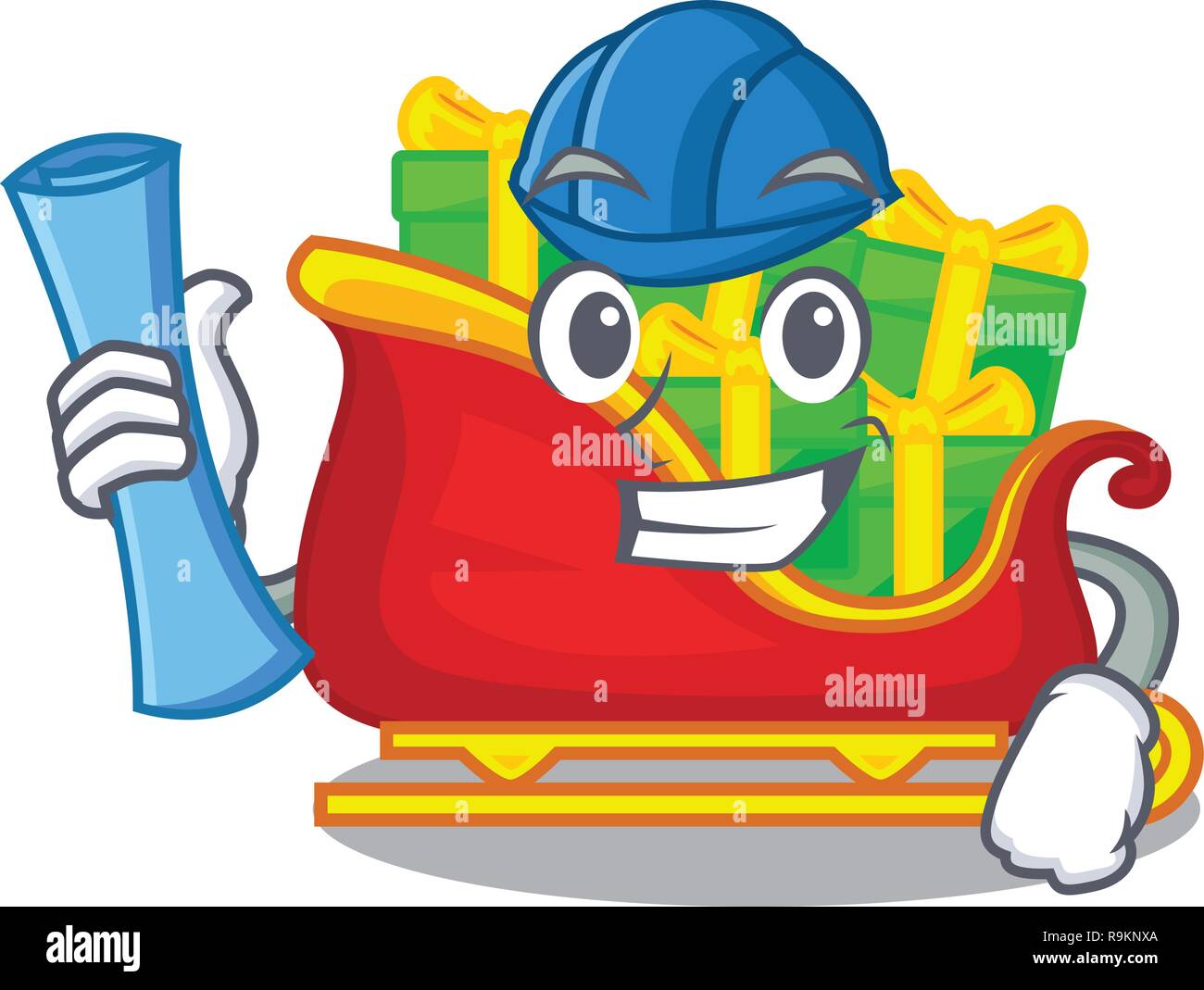 Architect santa claus sleigh in shape cartoon Stock Vector Image & Art ...