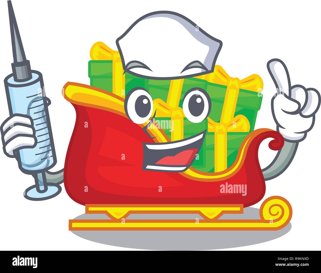 Nurse santa claus sleigh in shape cartoon Stock Vector Image & Art - Alamy