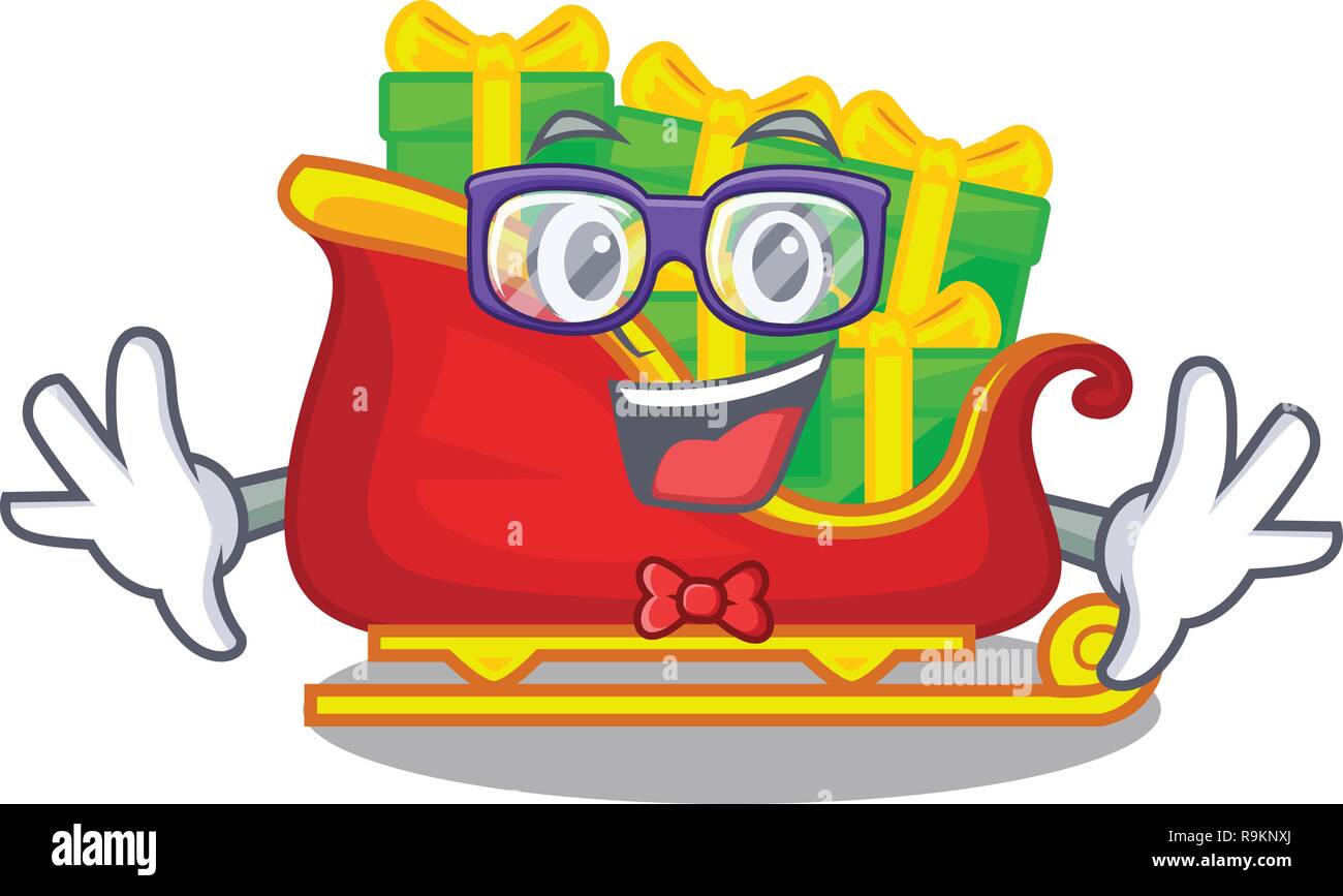 Geek santa claus sleigh in shape cartoon Stock Vector Image & Art - Alamy
