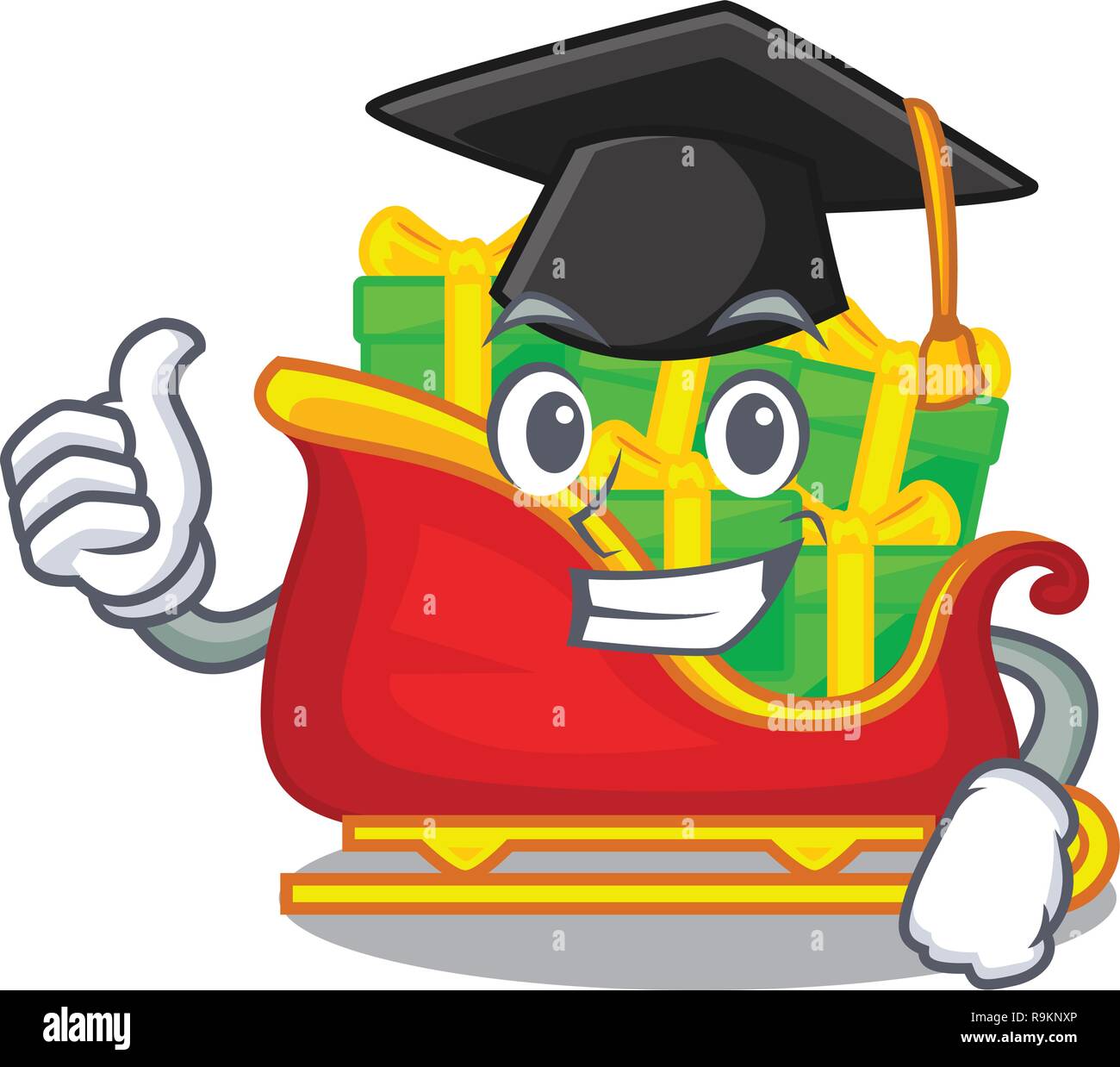 Graduation santa claus sleigh in shape cartoon Stock Vector Image & Art ...