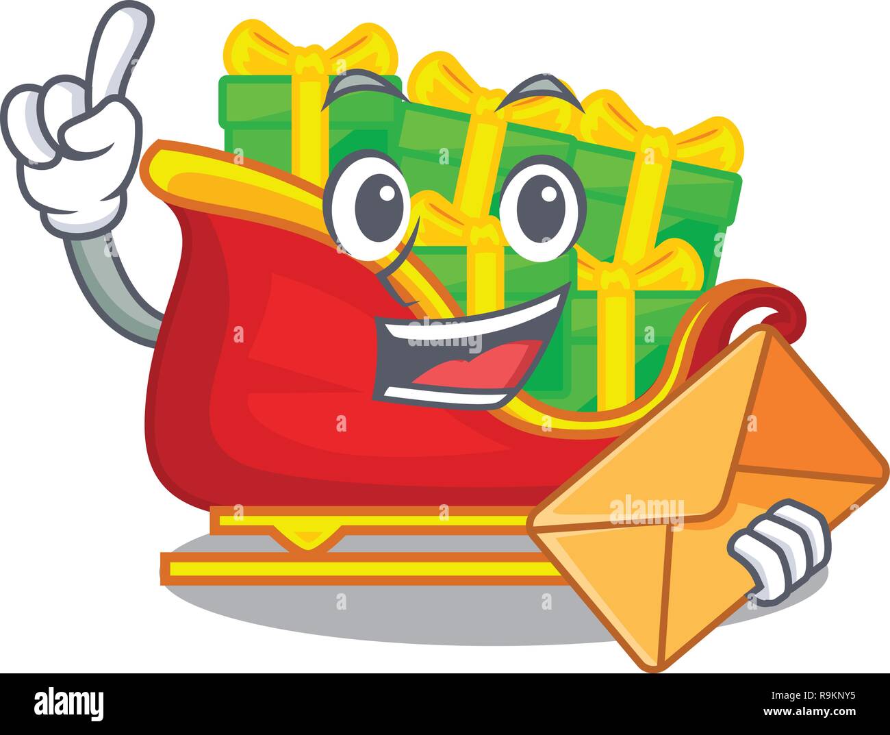 With envelope santa claus sleigh in shape cartoon Stock Vector Image ...