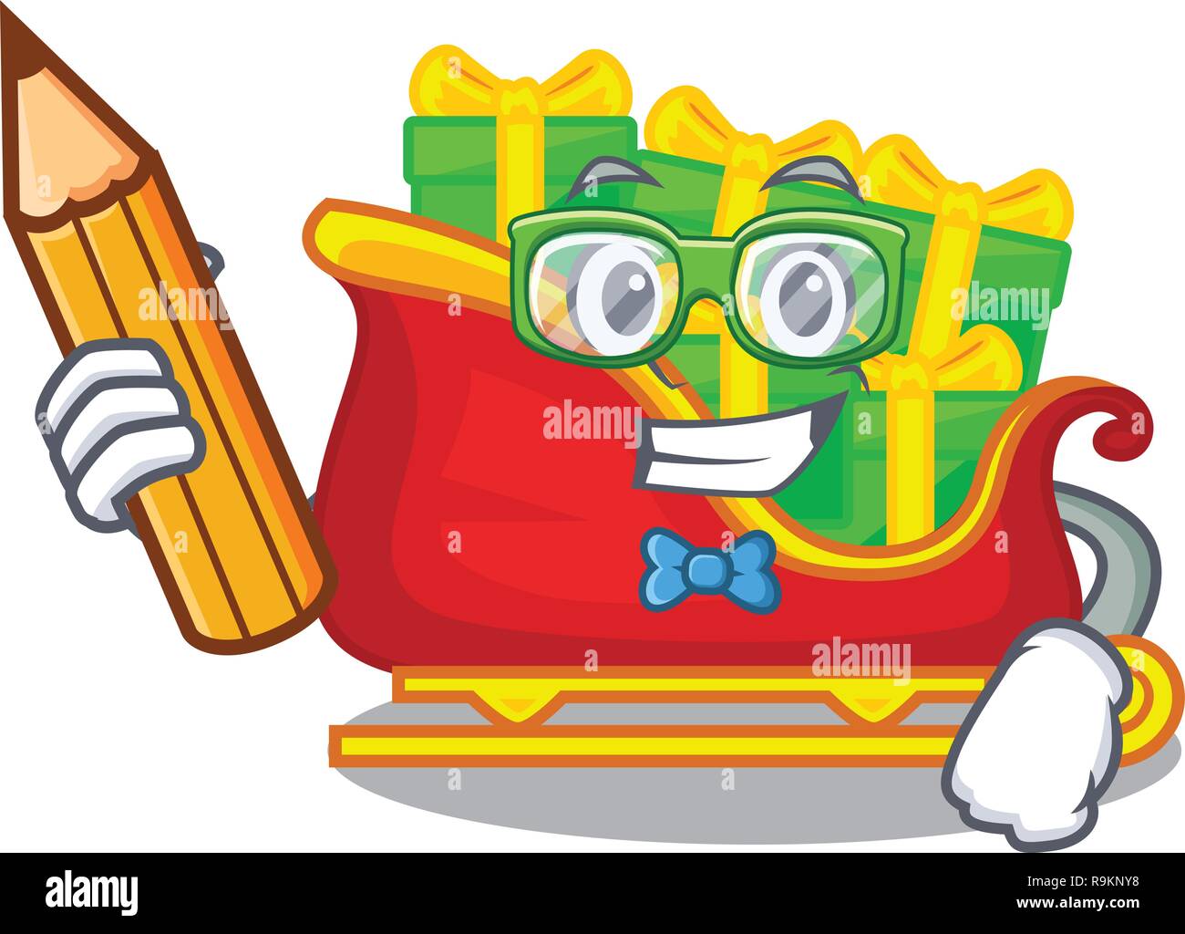 Student santa claus sleigh in shape cartoon Stock Vector Image & Art ...