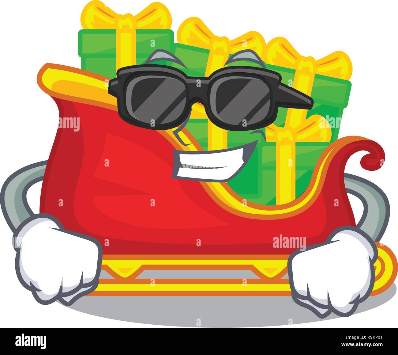 super coolsanta claus sleigh in shape cartoon Stock Vector Image & Art ...