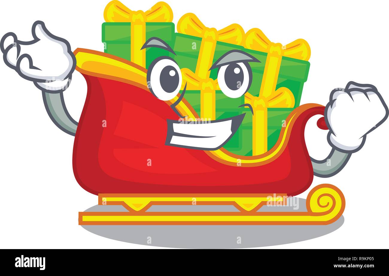 Successful santa claus sleigh in shape cartoon Stock Vector Image & Art ...