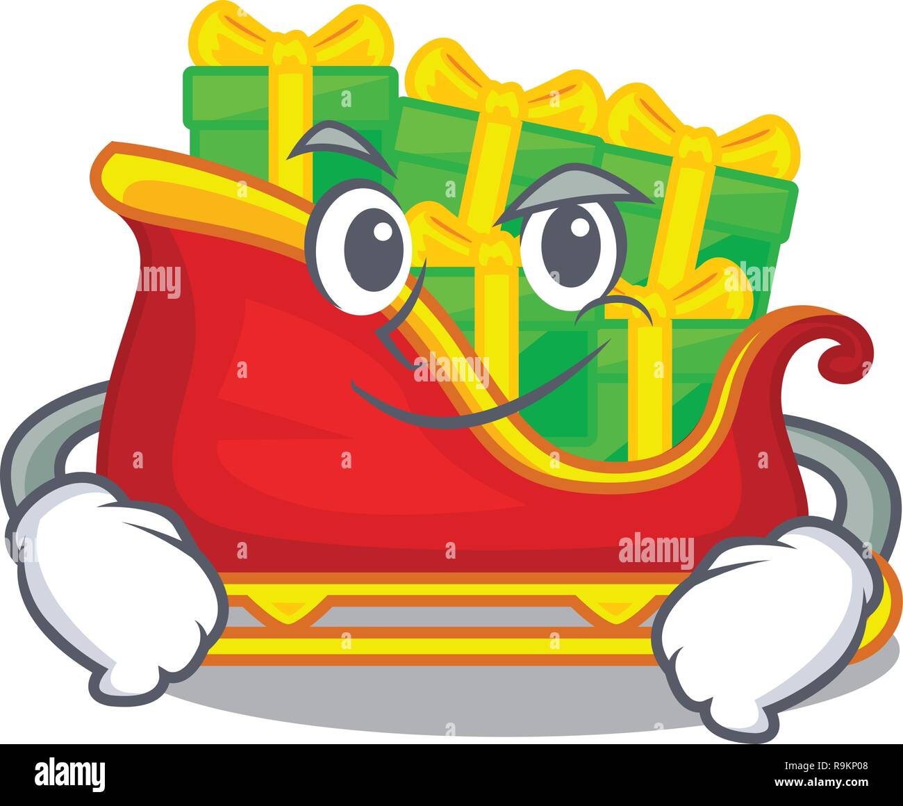 Smirking santa claus sleigh in shape cartoon Stock Vector Image & Art ...