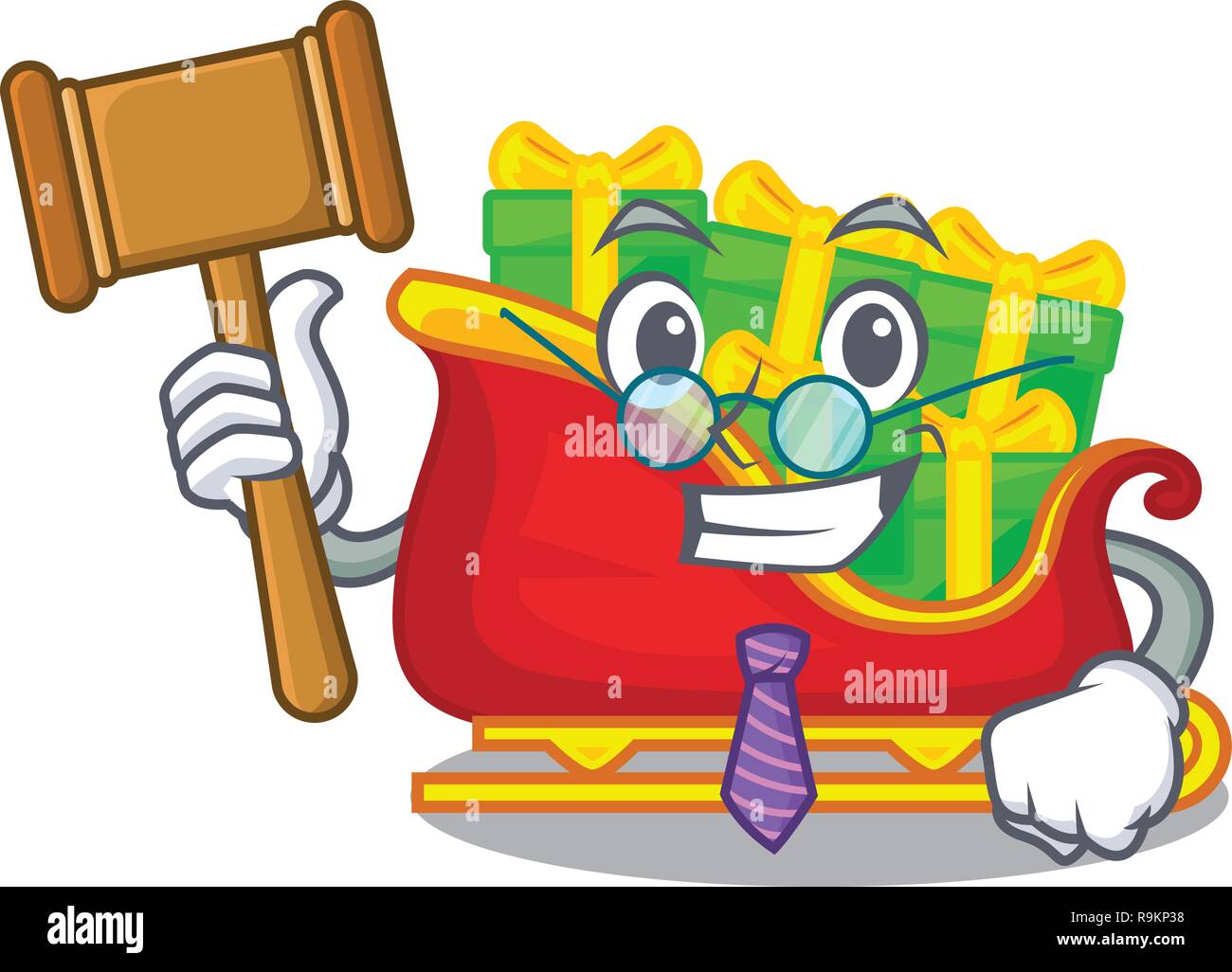 Judge christmas Santa sleigh isolated on mascot Stock Vector Image ...