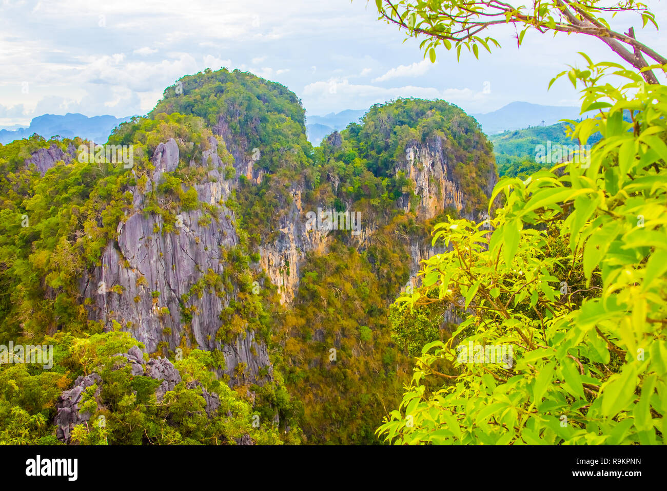 Beautiful viewpoint on Tiger Cave Temple, Wat Tham Suea, Krabi in ...