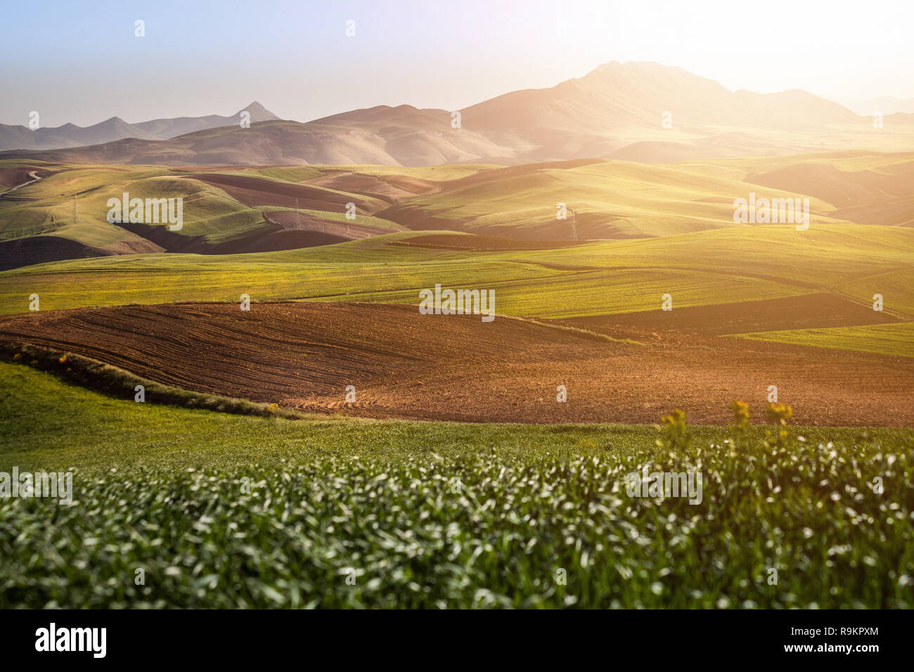 Beautiful Landscape in Iran with Sun Stock Photo - Alamy