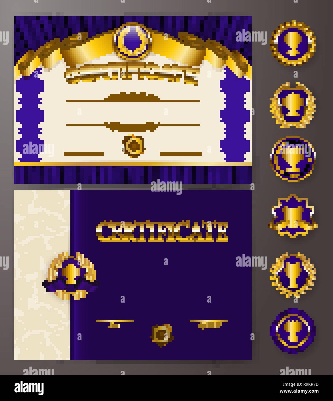 Set of elegant templates of diploma with lace ornament Stock Vector ...