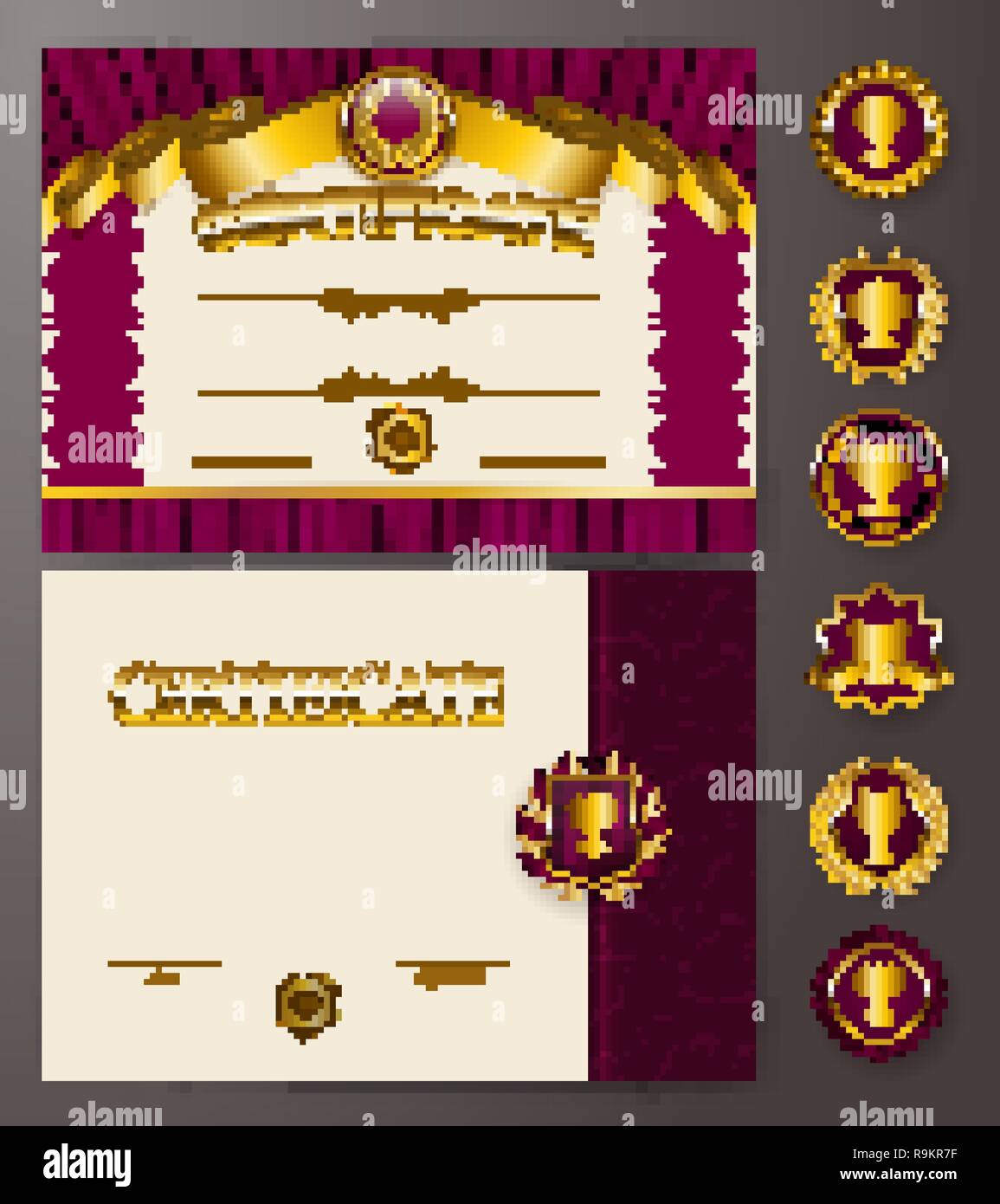 Certificate border purple hi-res stock photography and images - Alamy