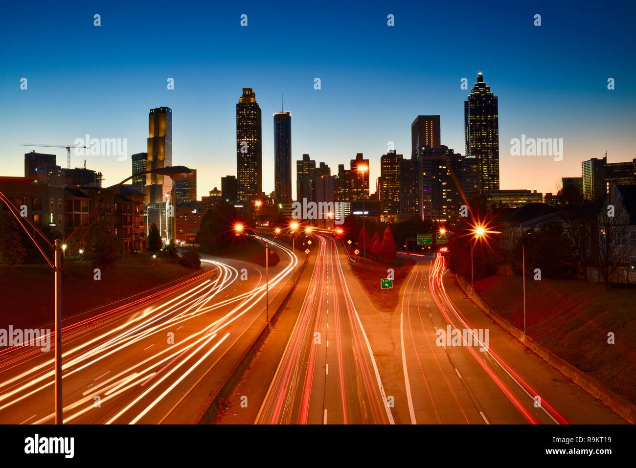 Atlanta sunset skyline hi-res stock photography and images - Alamy